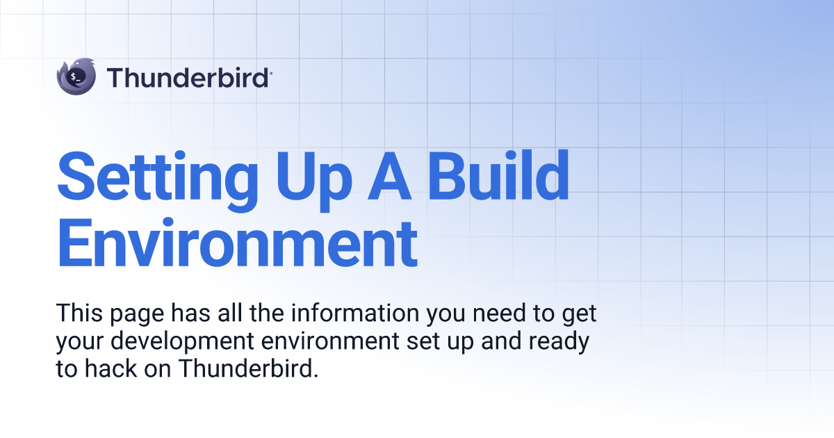 Setting Up A Build Environment | Thunderbird